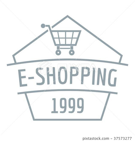 E shopping logo, simple gray style - Stock Illustration [37573277] - PIXTA