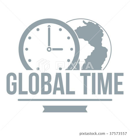 Global time logo, simple gray style - Stock Illustration [37573557] - PIXTA