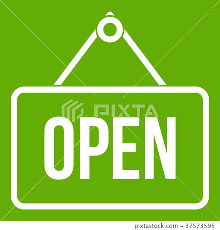 Sign open icon green-插圖素材 [37573595] - PIXTA圖庫