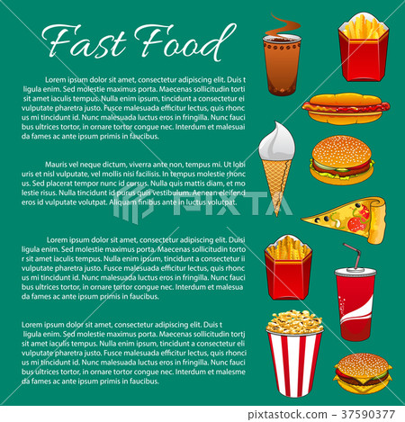 Fast food vector poster or infographics template - Stock Illustration ...