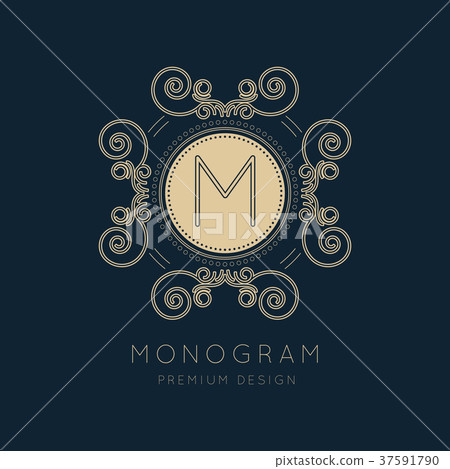 Simple and graceful monogram design template - Stock Illustration ...