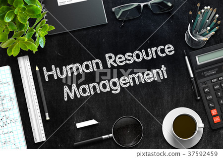 Human Resource Management on Chalkboard. 3D - Stock Illustration ...