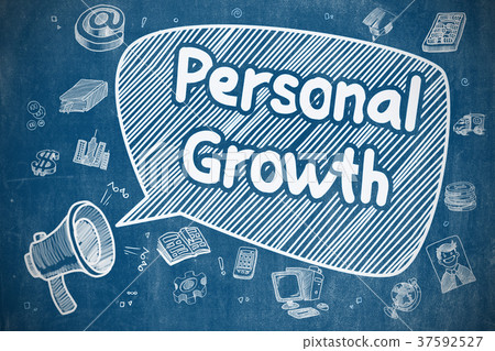 Personal Growth - Doodle Illustration on Blue - Stock Illustration ...
