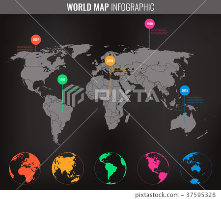 World map infographic template. All country are - Stock Illustration ...