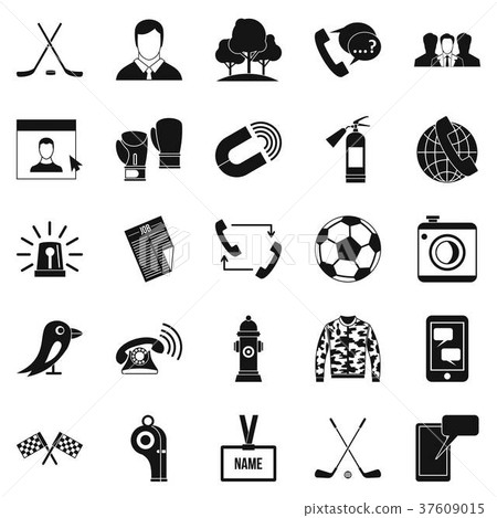 Team game icons set, simple style - Stock Illustration [37609015] - PIXTA