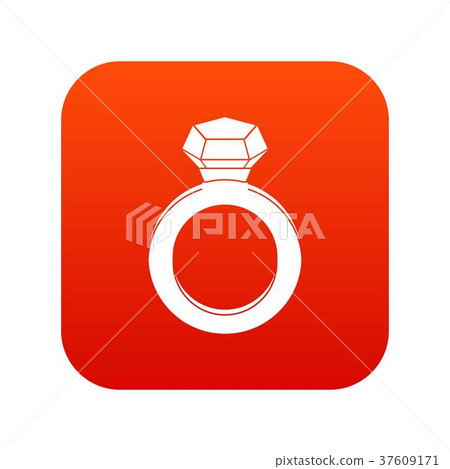 Ring with gemstone icon digital red - Stock Illustration [37609171] - PIXTA