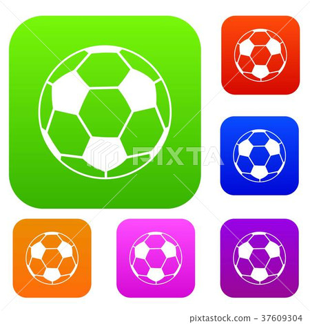 Soccer ball set color collection - Stock Illustration [37609304] - PIXTA
