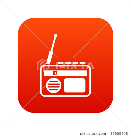 Radio icon digital red - Stock Illustration [37609398] - PIXTA