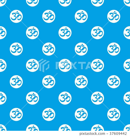 Symbol Aum pattern seamless blue - Stock Illustration [37609442] - PIXTA