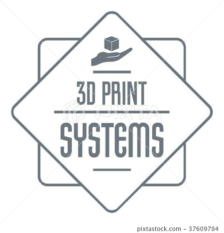 Systems 3d printing logo, simple gray style - Stock Illustration ...