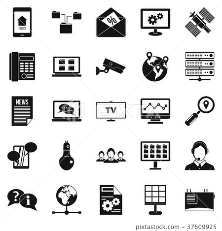 Sending data icons set, simple style - Stock Illustration [37609925 ...