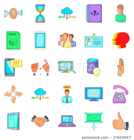 Useful information icons set, cartoon style - Stock Illustration ...