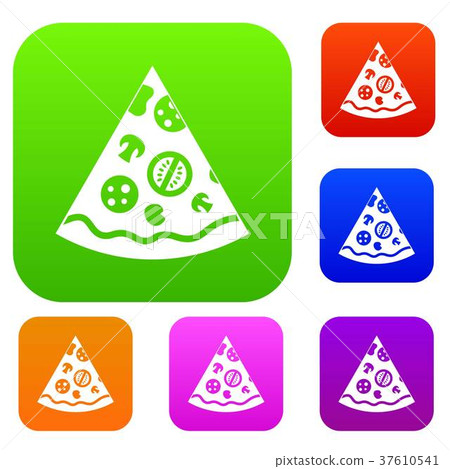 Pizza slice set color collection - Stock Illustration [37610541] - PIXTA