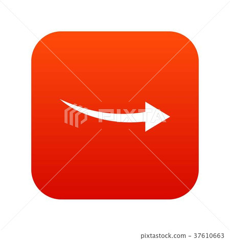 Curve arrow icon digital red - Stock Illustration [37610663] - PIXTA