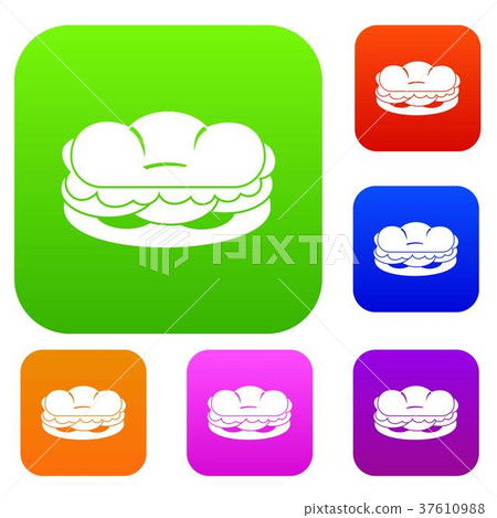 Burger set color collection - Stock Illustration [37610988] - PIXTA