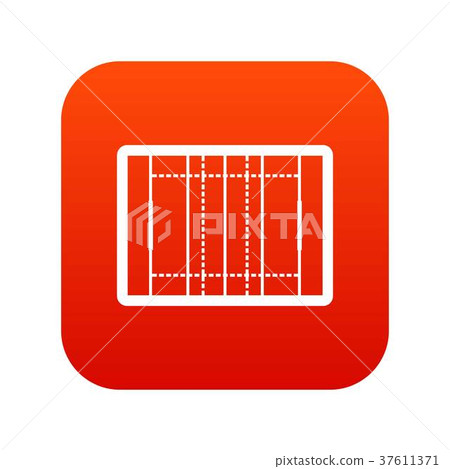 Rugby field icon digital red - Stock Illustration [37611371] - PIXTA