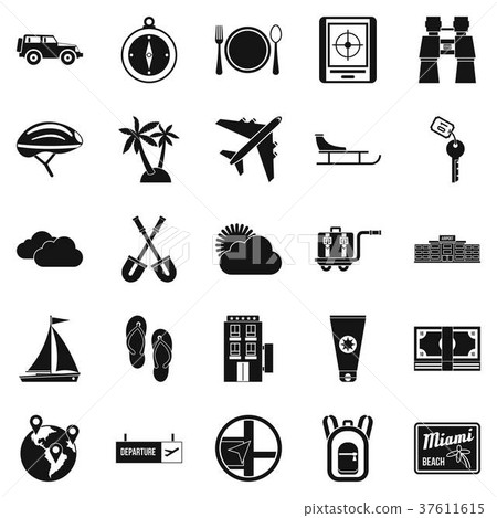 One direction icons set, simple style - Stock Illustration [37611615 ...
