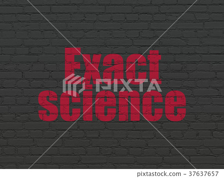 Science concept: Exact Science on wall background - Stock Illustration ...
