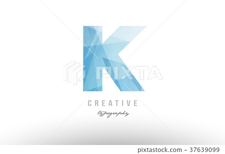 k blue polygonal alphabet letter logo icon design - Stock Illustration ...