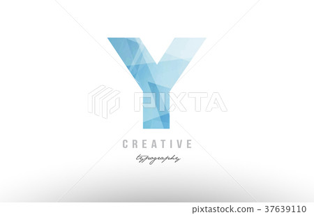 y blue polygonal alphabet letter logo icon design - Stock Illustration ...