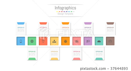 Infographic design elements with 9 option. - Stock Illustration ...