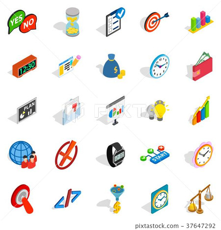 Interchange icons set, isometric style - Stock Illustration [37647292 ...