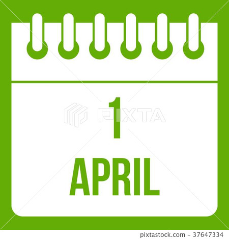Calendar April 1 icon green - Stock Illustration [37647334] - PIXTA