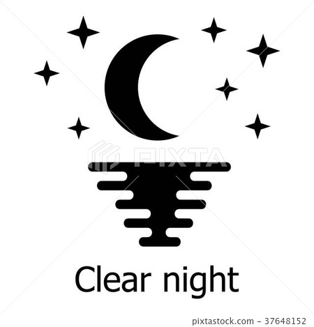 Clear night icon, simple style - Stock Illustration [37648152] - PIXTA