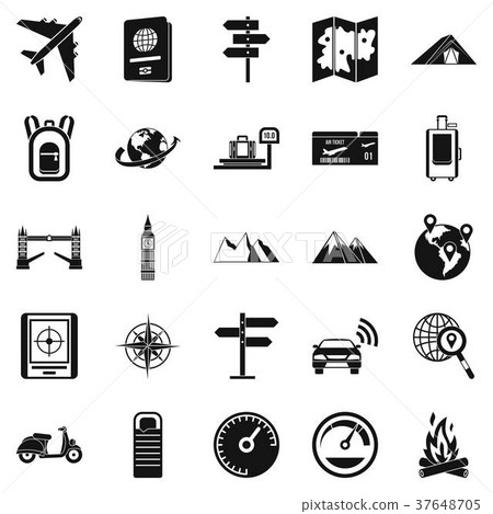 Abroad icons set, simple style - Stock Illustration [37648705] - PIXTA
