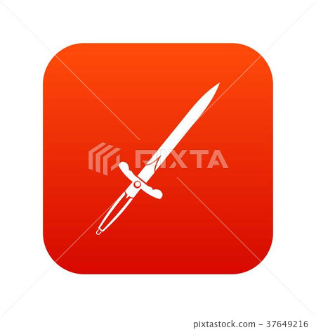 Sword icon digital red - Stock Illustration [37649216] - PIXTA