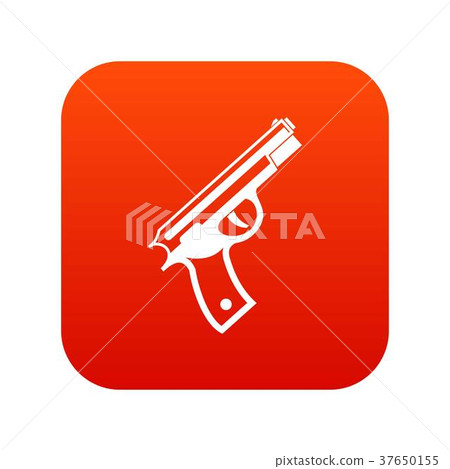 Gun icon digital red - Stock Illustration [37650155] - PIXTA