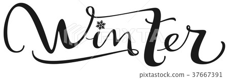 Winter handwritten calligraphy text - Stock Illustration [37667391] - PIXTA