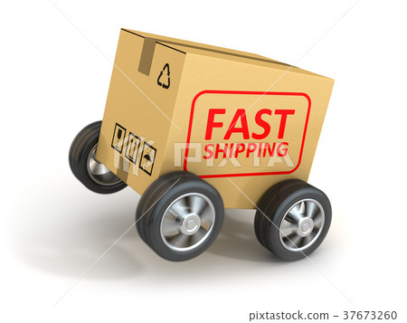Fast Shipping Cardboard - Stock Illustration [37673260] - PIXTA