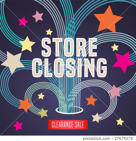 Store closing vector illustration, background-插圖素材 [37674378] - PIXTA圖庫