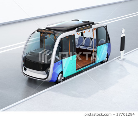Image of an autonomous bus. Concept that can be... - Stock Illustration ...