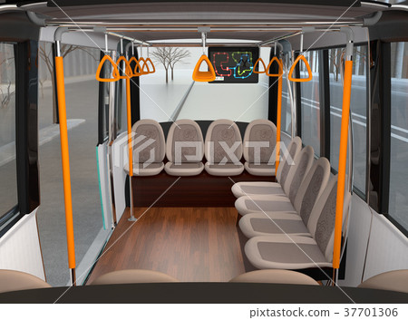 Interior image of self-driving bus - Stock Illustration [37701306] - PIXTA
