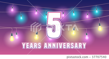 5 years anniversary vector icon, banner - Stock Illustration [37707540 ...