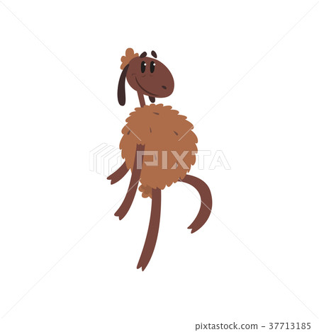 Funny sheep character walking on two legs cartoon - Stock Illustration ...