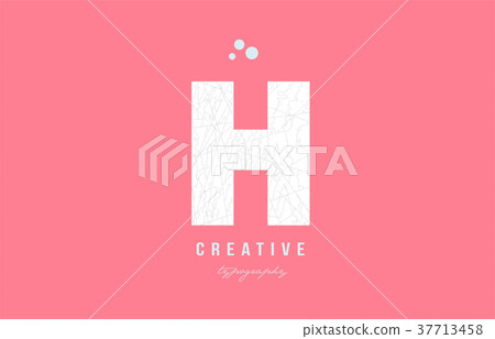 h pink white alphabet letter logo icon design - Stock Illustration ...