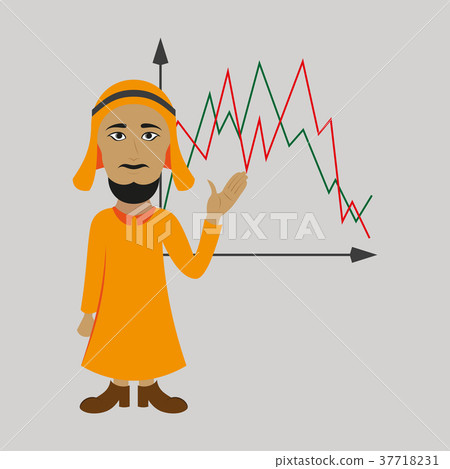 flat icon on theme Arabic business Muslim and - Stock Illustration ...