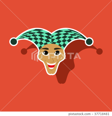 realistic paper sticker on theme humor jester - Stock Illustration ...