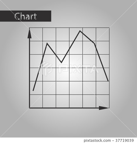 black and white style icon Falling graph - Stock Illustration [37719039 ...