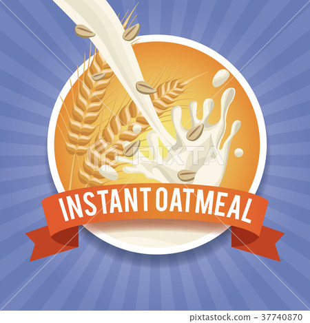 Instant oatmeal label - Stock Illustration [37740870] - PIXTA