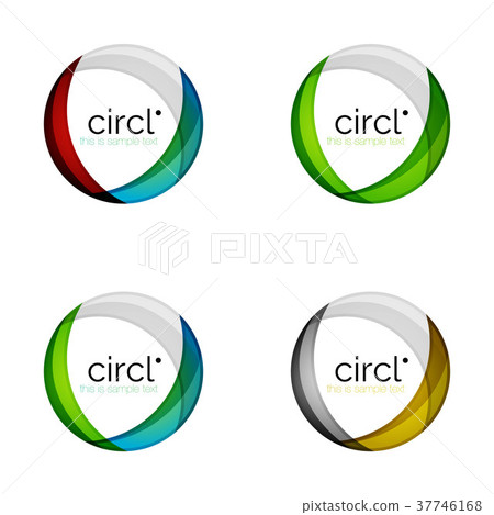 Circle logo collection. Transparent overlapping - Stock Illustration ...