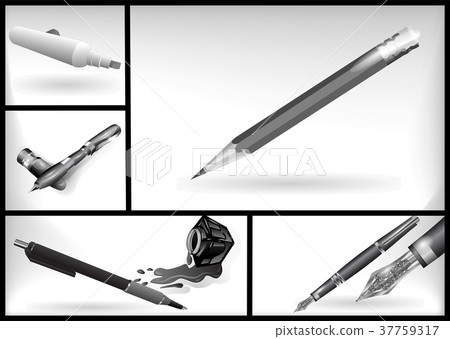 set of writing accessories - Stock Illustration [37759317] - PIXTA