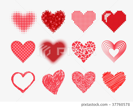 Red heart sharp vector pink color card beautiful - Stock Illustration ...