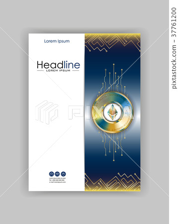 Ethereum cover template blockchain cryptocurrency - Stock Illustration ...