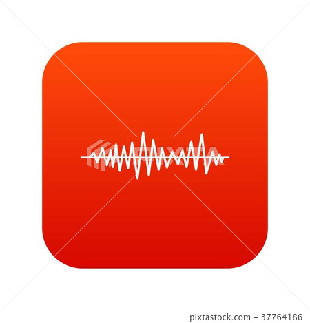 Music sound waves icon digital red - Stock Illustration [37764186] - PIXTA