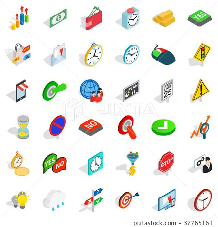 Indicator icons set, isometric style - Stock Illustration [37765161 ...
