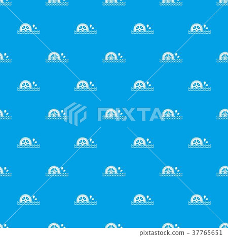 Waterwheel pattern seamless blue - Stock Illustration [37765651] - PIXTA